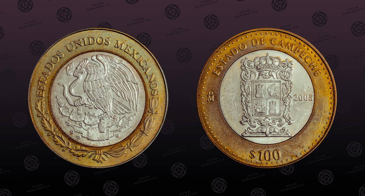 MEXICO, KM# 727, Bi-Metallic .9250 Silver 16,812g center in Aluminum ...