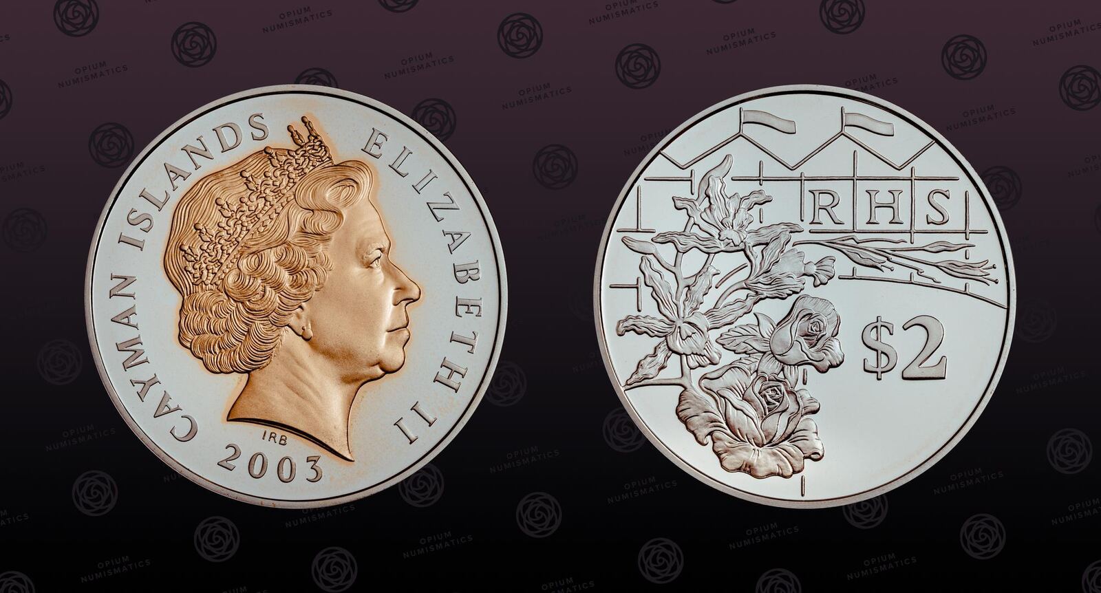 CAYMAN ISLANDS, KM# 138, Silver, 2 Dollars, 2003, Proof, RHS - Royal ...