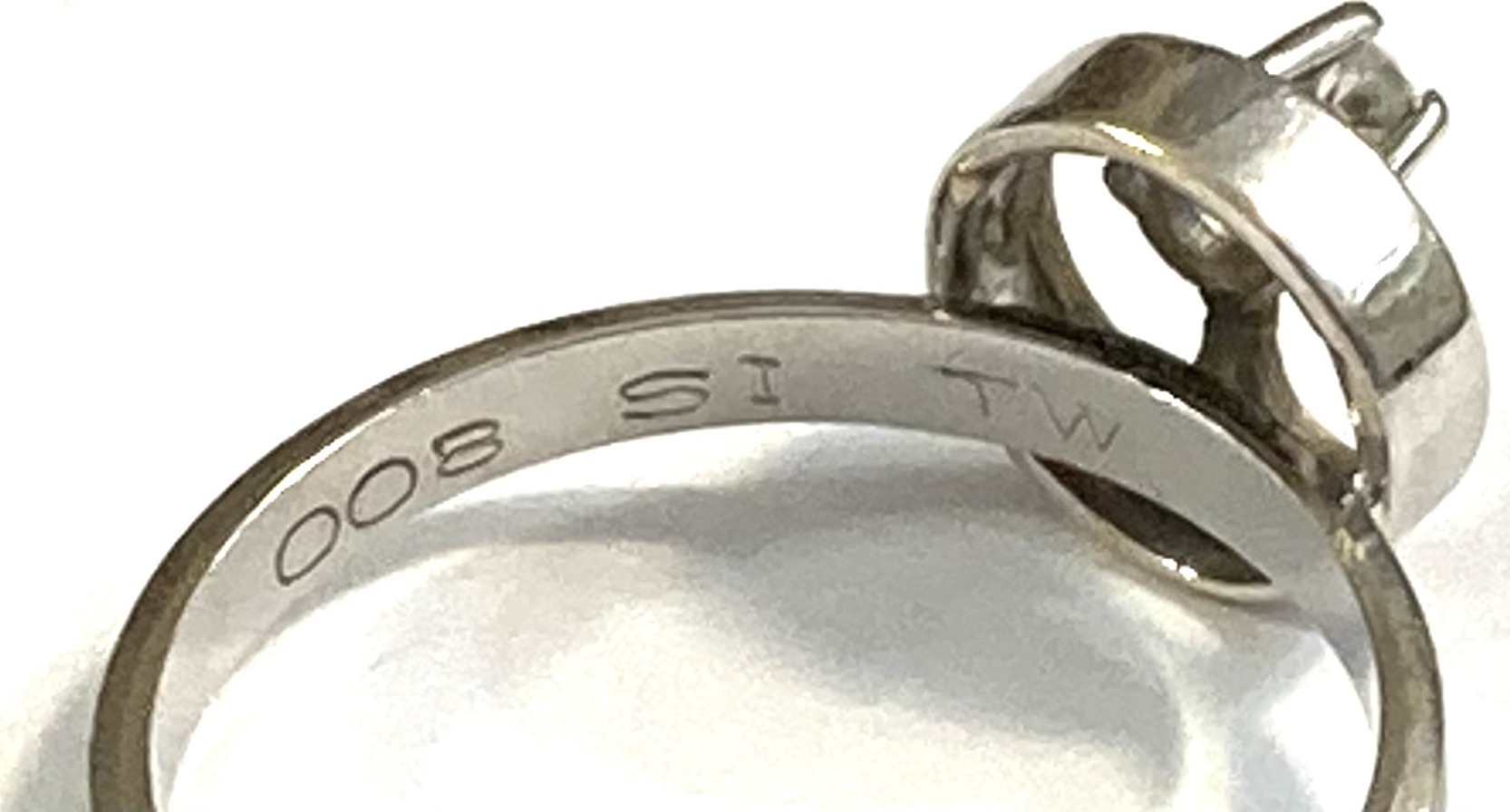 Ring Gr. 56,5 585er Weißgold (14 Karat WG) und Diamant / Brillant 0,08 ...