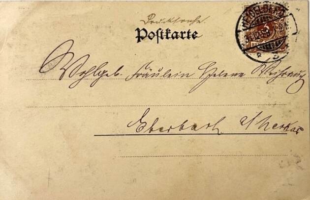 Deutschland Ansichtskarte Heidelberg 1899 der gesprengte Turm im Winter ...