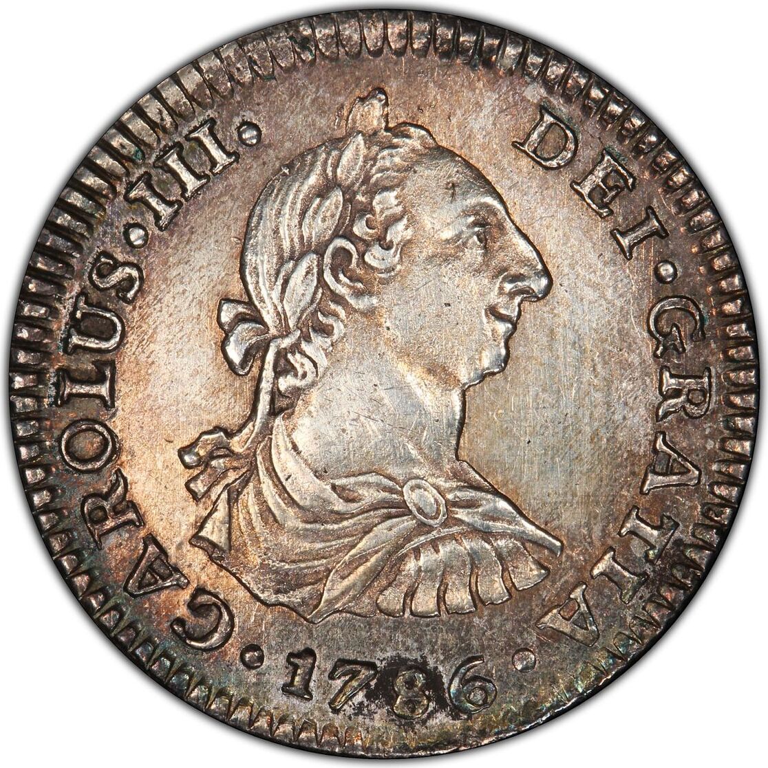 Mexico Real 1786 Mo FM Charles III (1759-1788). UNC Details Cleaned ...
