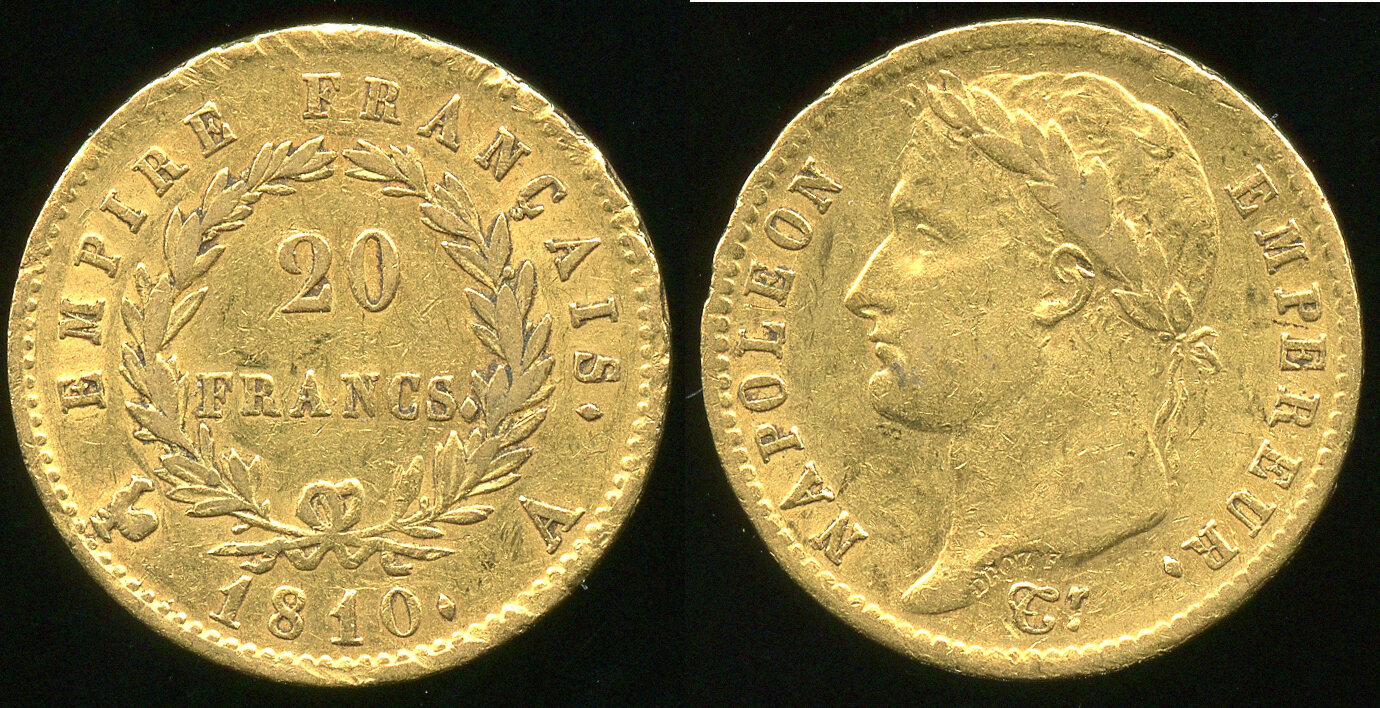 FRANCE 20 FRANCS 1810 PARIS NAPOLEON Ier (1804-1814) | MA-Shops