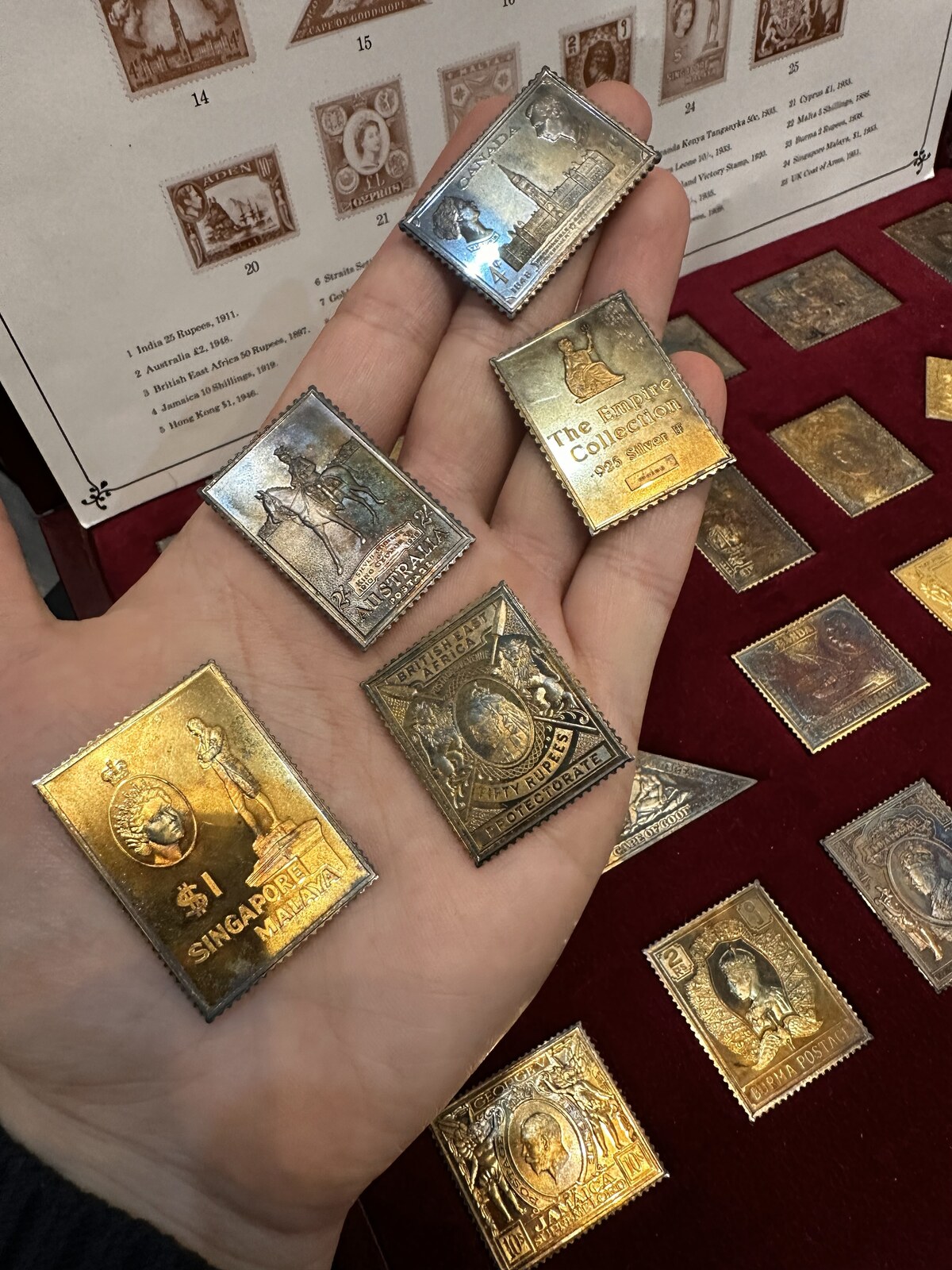 UK/ British The Empire Collection hallmarked silver-gilt stamps | MA-Shops