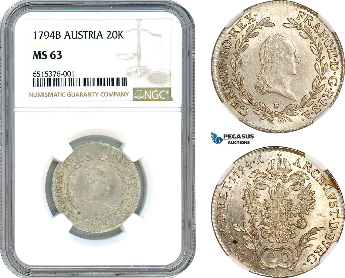 Austria 20 Kreuzer 1794 NGC MS63 | MA-Shops