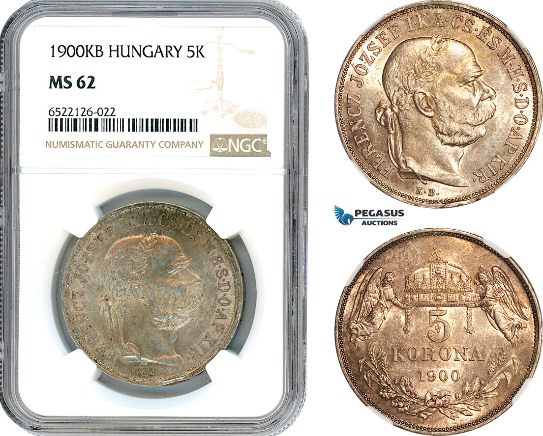 Hungary 5 Korona 1900 NGC MS62 | MA-Shops