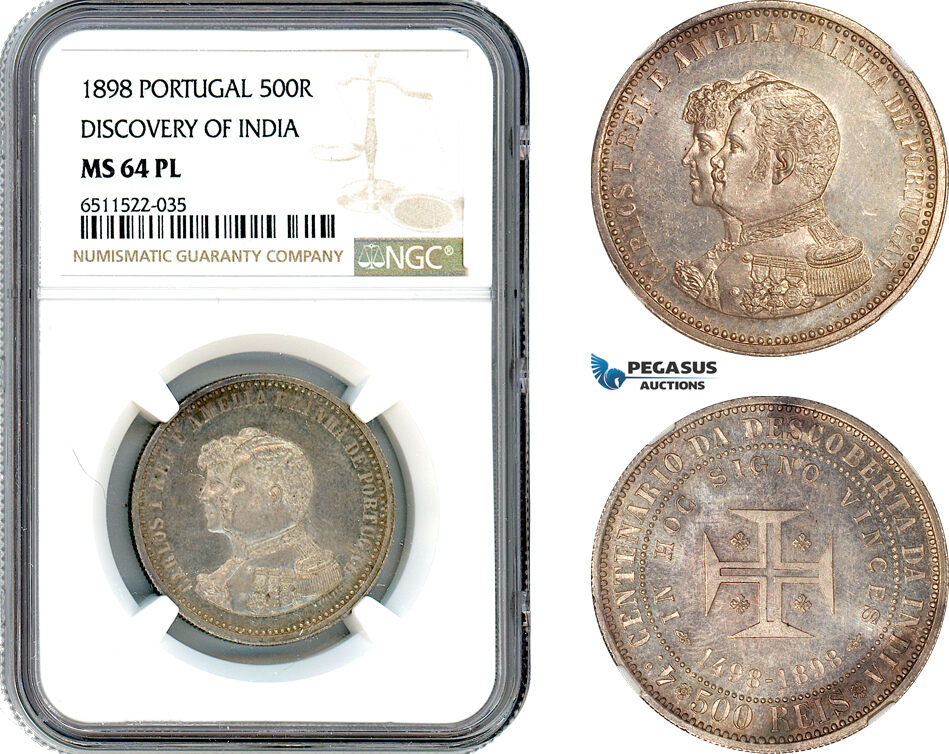 Portugal 500 Reis 1898 NGC MS64PL | MA-Shops