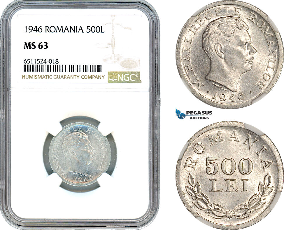 Romania 500 Lei 1946 NGC MS63 | MA-Shops