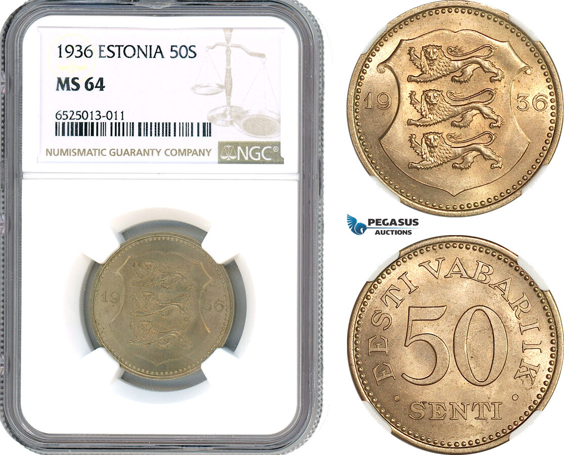 Estonia 50 Senti 1936 NGC MS64 | MA-Shops