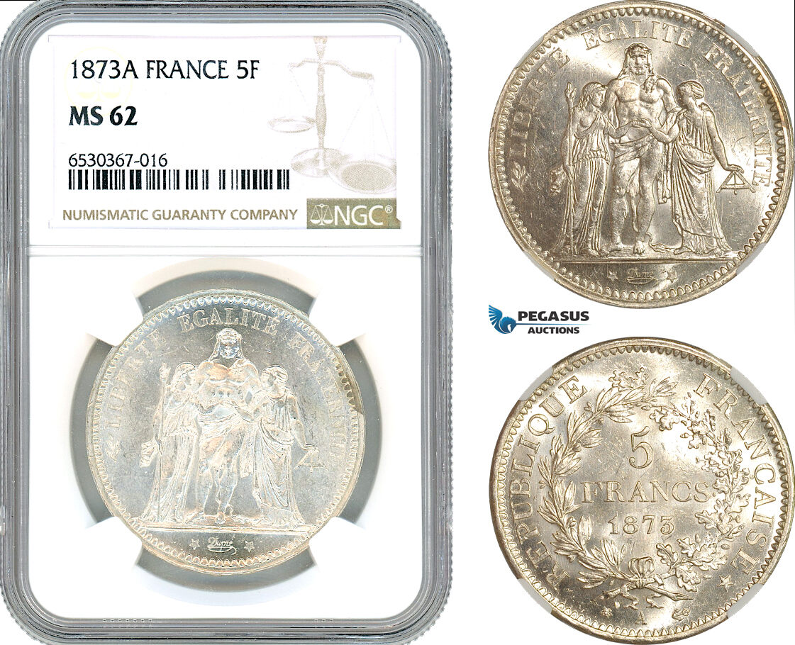 France 5 Francs 1873 NGC MS62 | MA-Shops