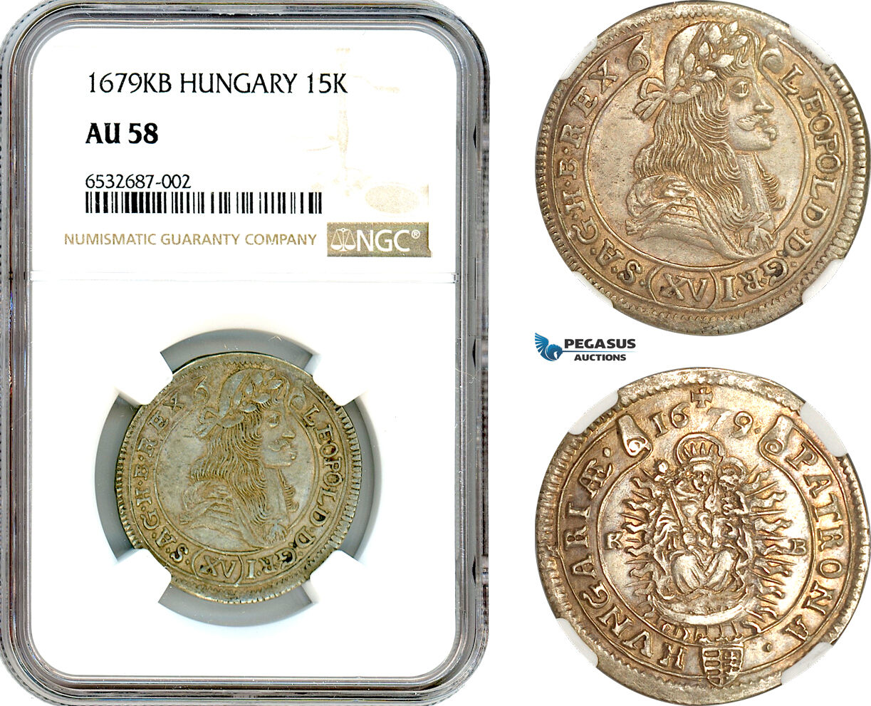 Hungary 15 Kreuzer 1679 NGC AU58 | MA-Shops