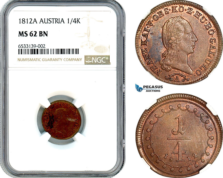 Austria 1/4 Kreuzer 1812 NGC MS62BN | MA-Shops