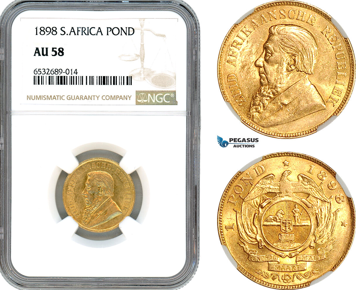 South Africa 1 Pond 1898 NGC AU58 | MA-Shops