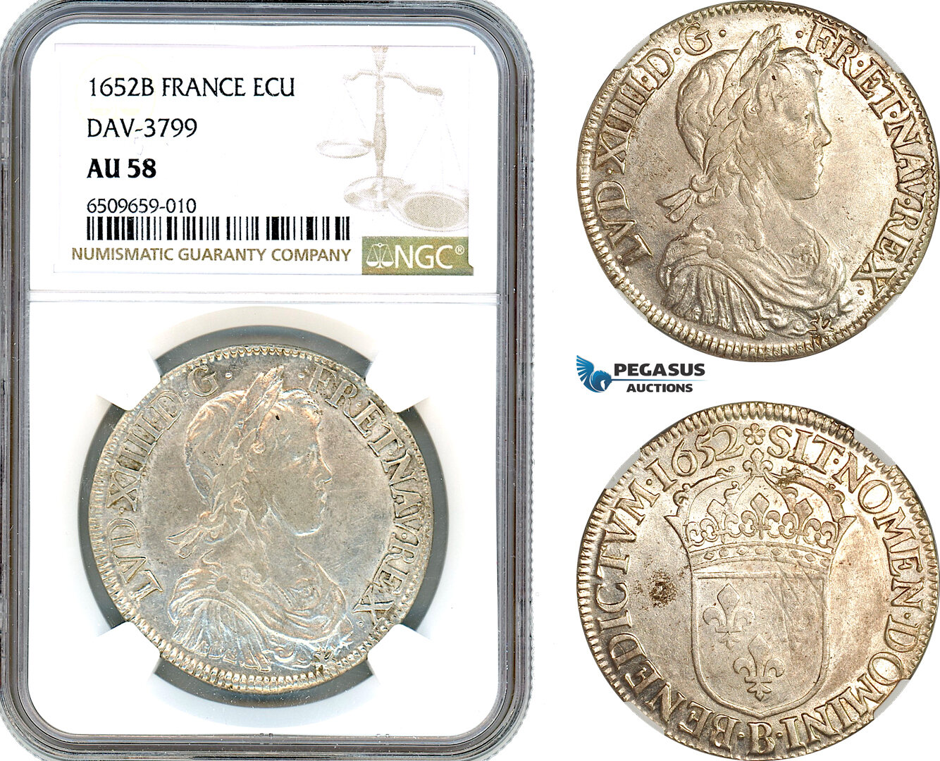 France 1 Ecu 1652 NGC AU58 | MA-Shops