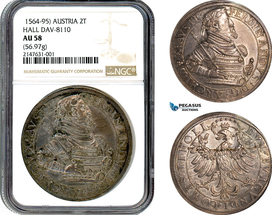 Austria 2 Taler ND (1601-04) NGC AU58, Top Pop | MA-Shops