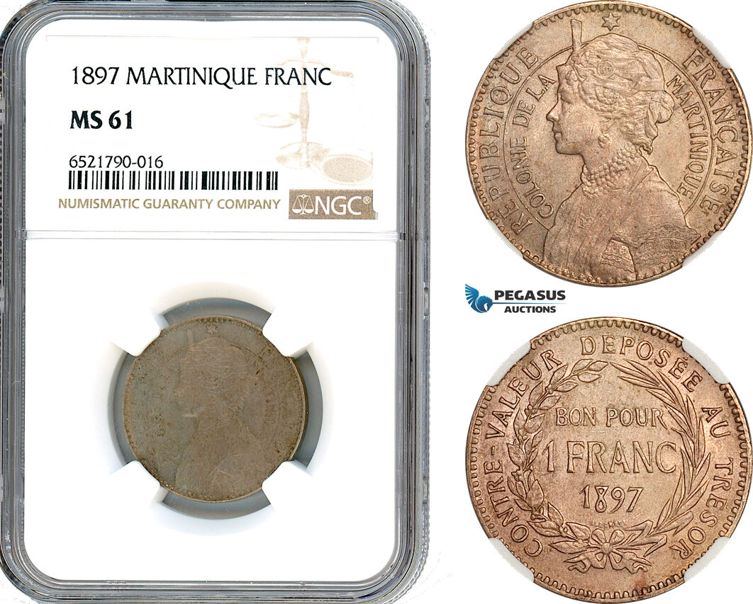 Martinique 1 Franc 1897 NGC MS61 | MA-Shops