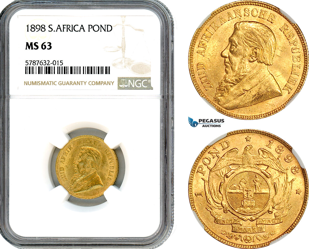 South Africa 1 Pond 1898 NGC MS63 | MA-Shops