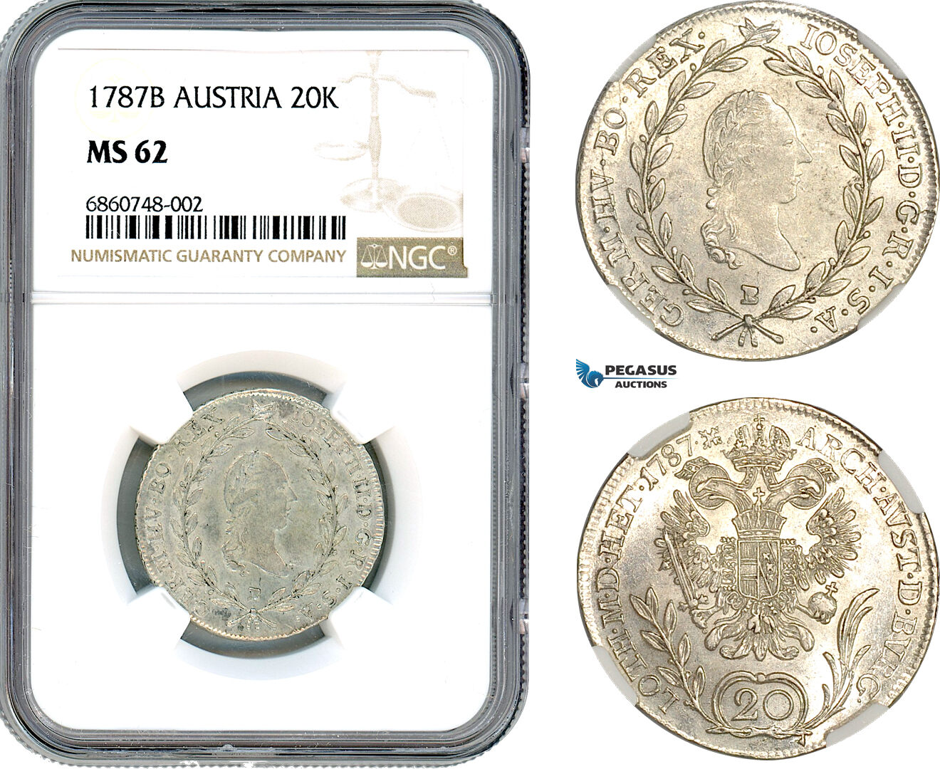 Austria 20 Kreuzer 1787 NGC MS62 | MA-Shops