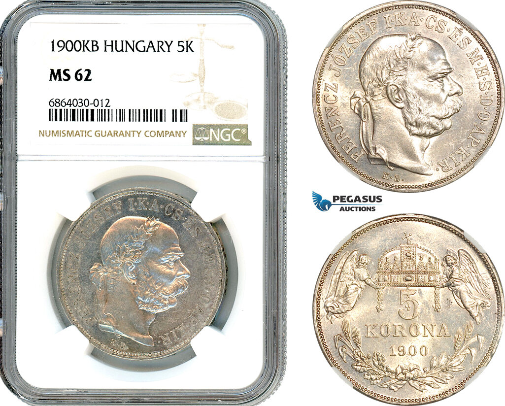 Hungary 5 Korona 1900 NGC MS62 | MA-Shops