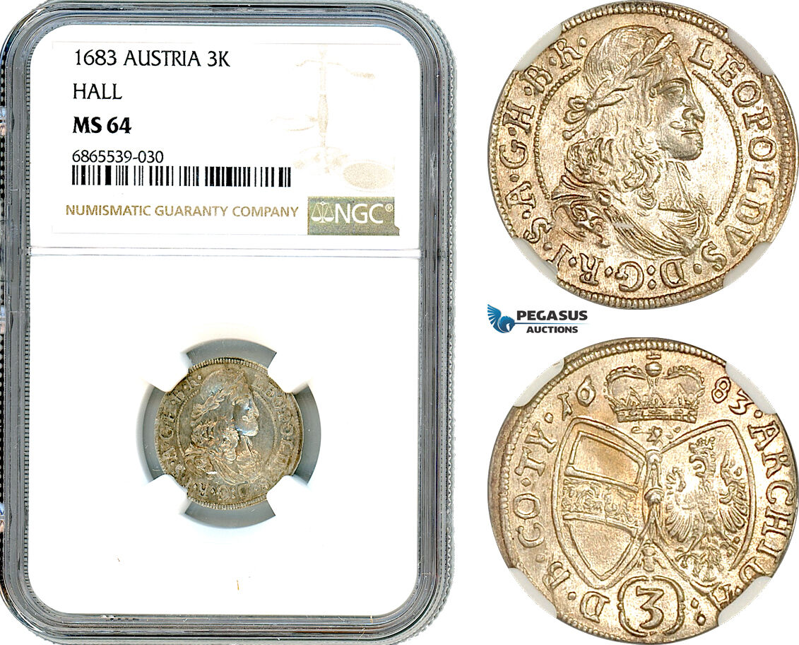 Austria 3 Kreuzer 1683 NGC MS64 | MA-Shops