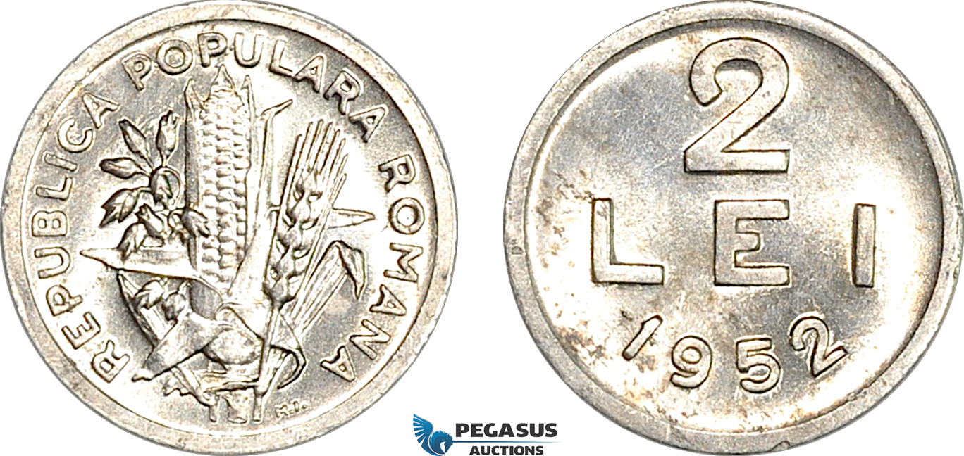 Romania 2 Lei 1952 Cleaned UNC, Rare! | MA-Shops