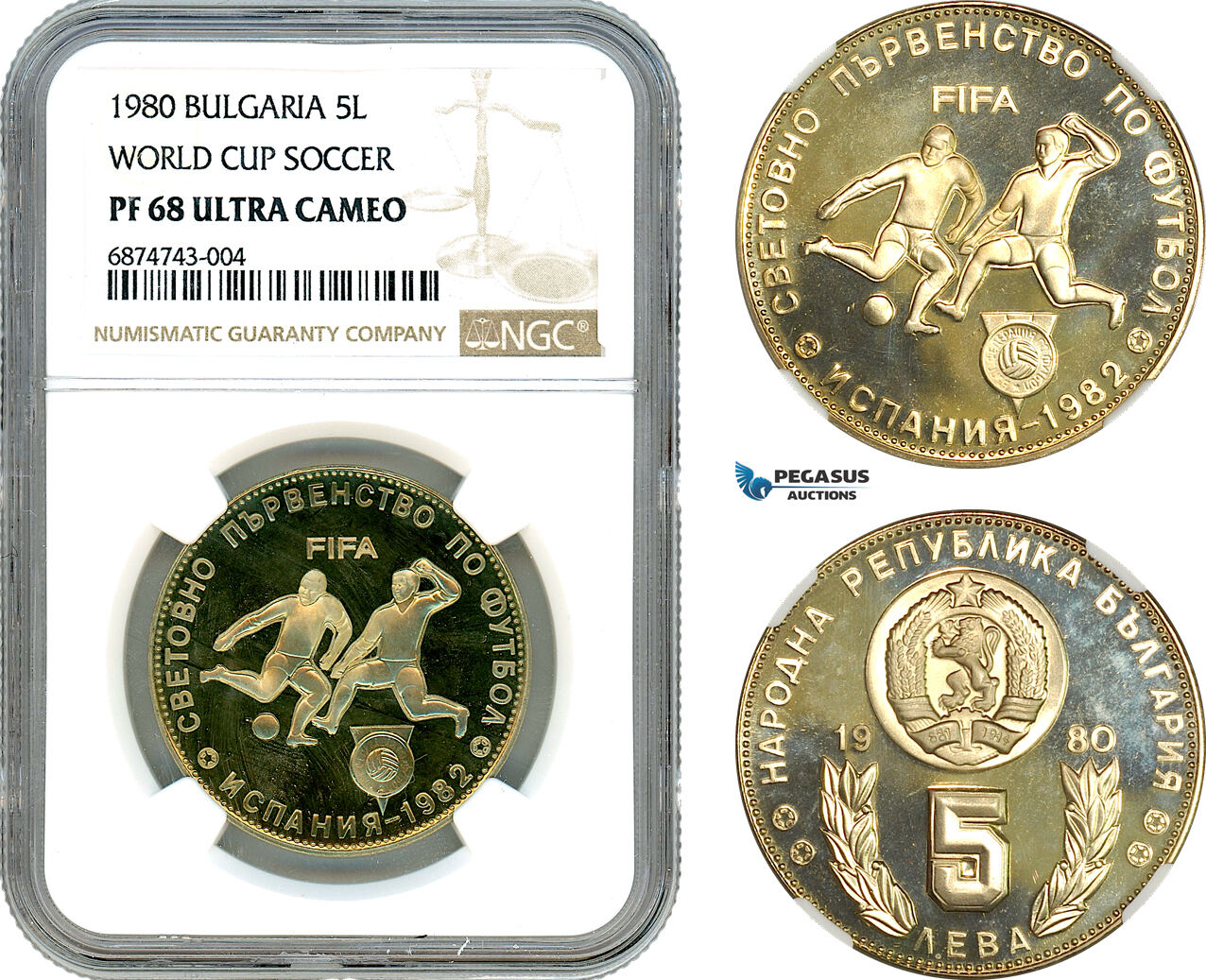 Bulgaria 5 Leva 1980 NGC PF68 Ultra Cameo | MA-Shops