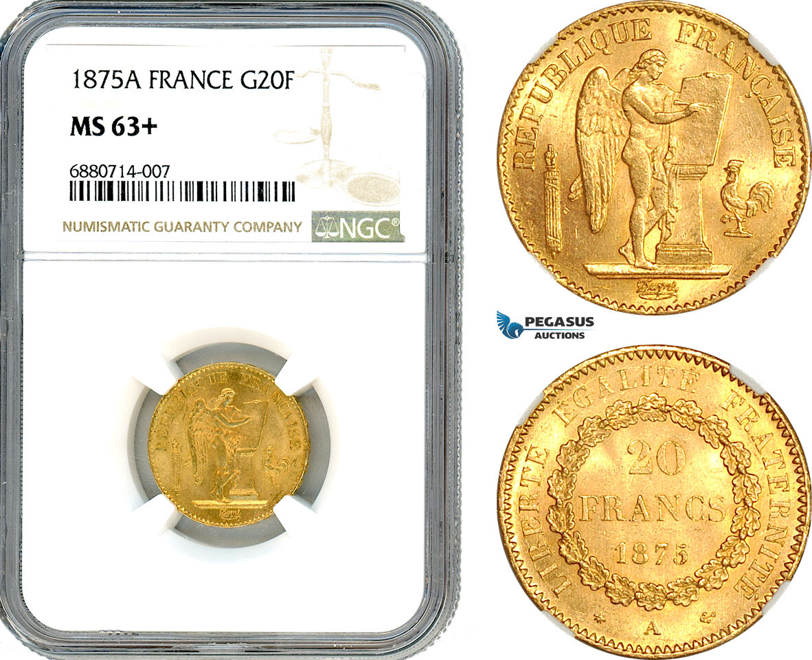 France 20 Francs 1975 NGC MS63+ | MA-Shops