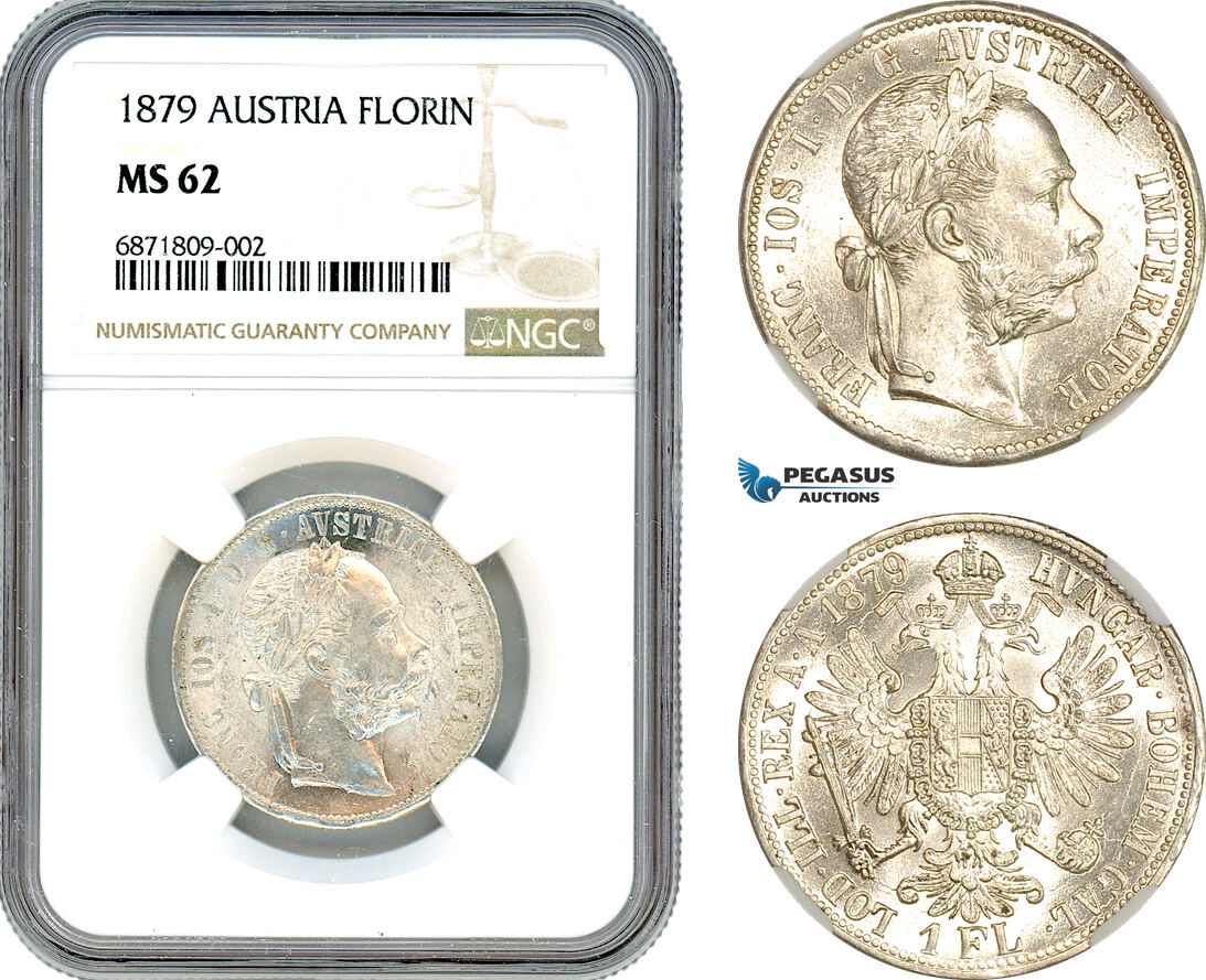 Austria 1 Florin 1879 NGC MS62 | MA-Shops