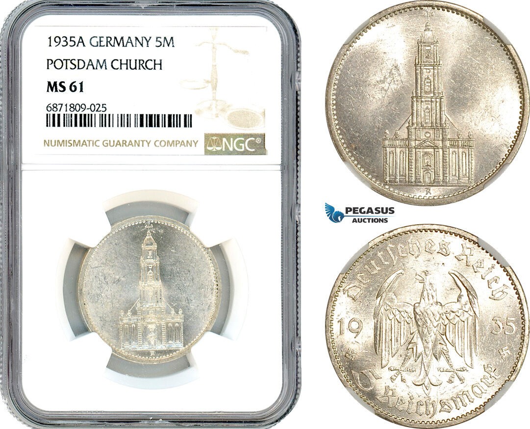 Germany, Third Reich 5 Reichsmark 1934 NGC MS61 | MA-Shops