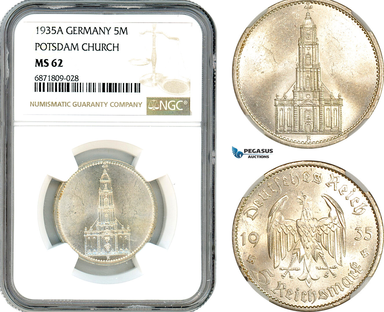 Germany, Third Reich 5 Reichsmark 1935 NGC MS62 | MA-Shops