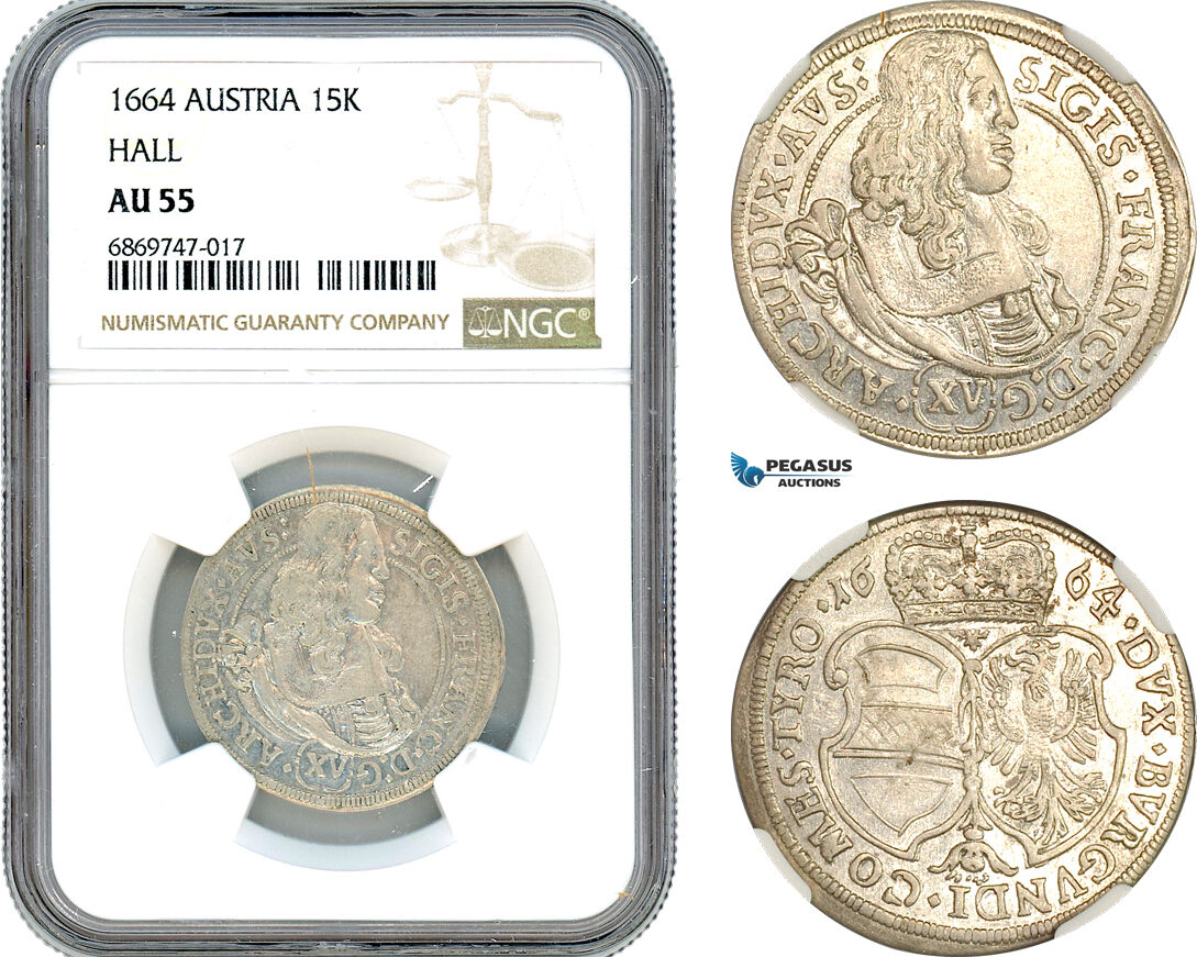Austria 15 Kreuzer 1664 NGC AU55 | MA-Shops