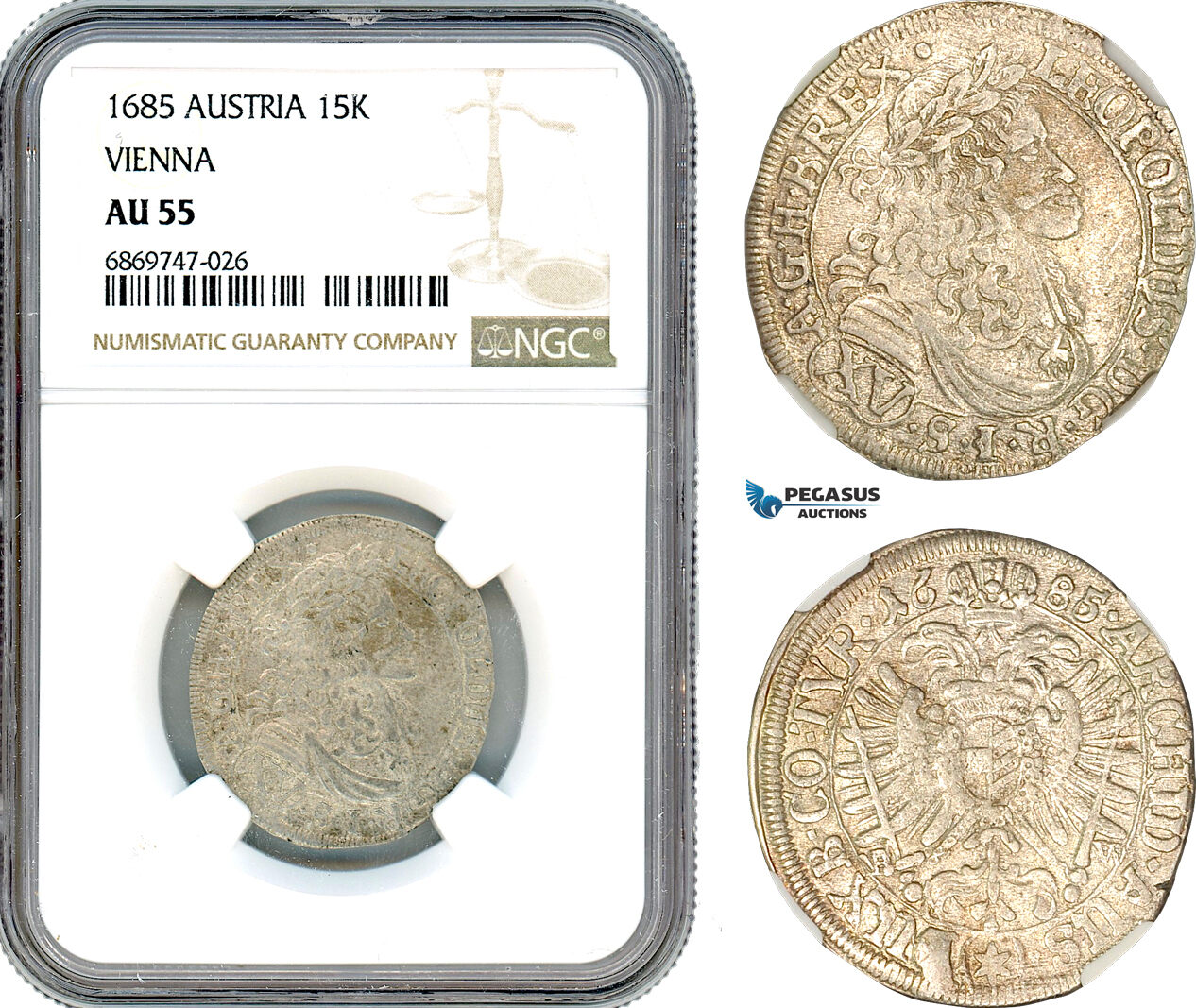 Austria 15 Kreuzer 1685 NGC AU55 | MA-Shops