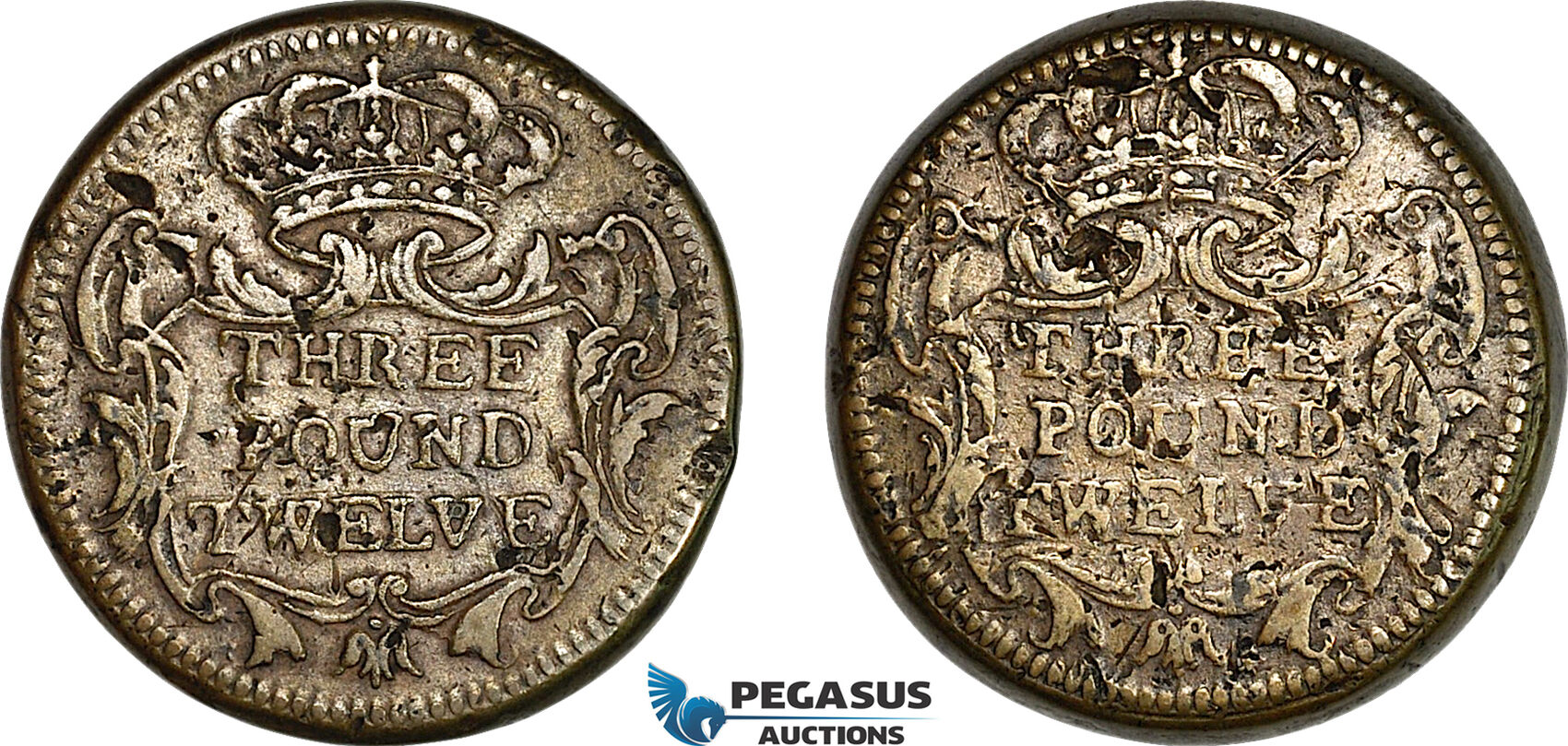 Portugal & Brazil Monetary Weight for 12800 Reis, Three Pound Twelve ...