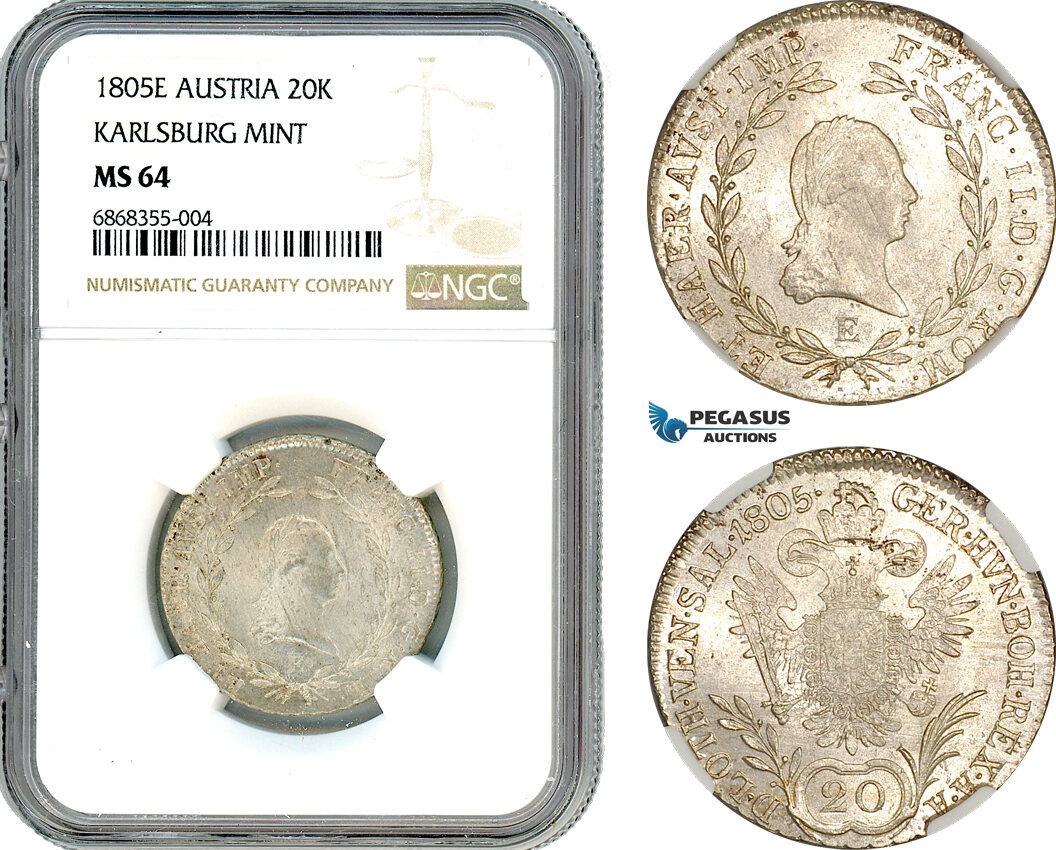Austria 20 Kreuzer 1805 NGC MS64 | MA-Shops