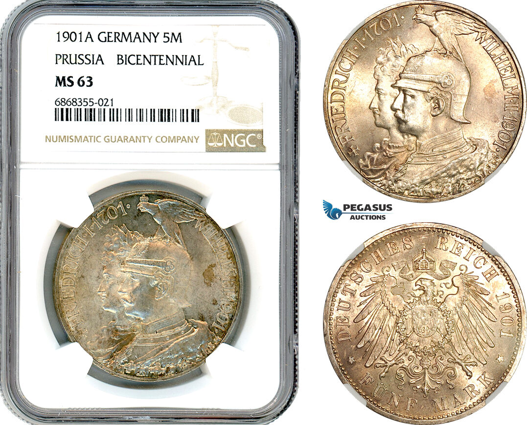Germany, Prussia 5 Mark 1901 NGC MS63 | MA-Shops