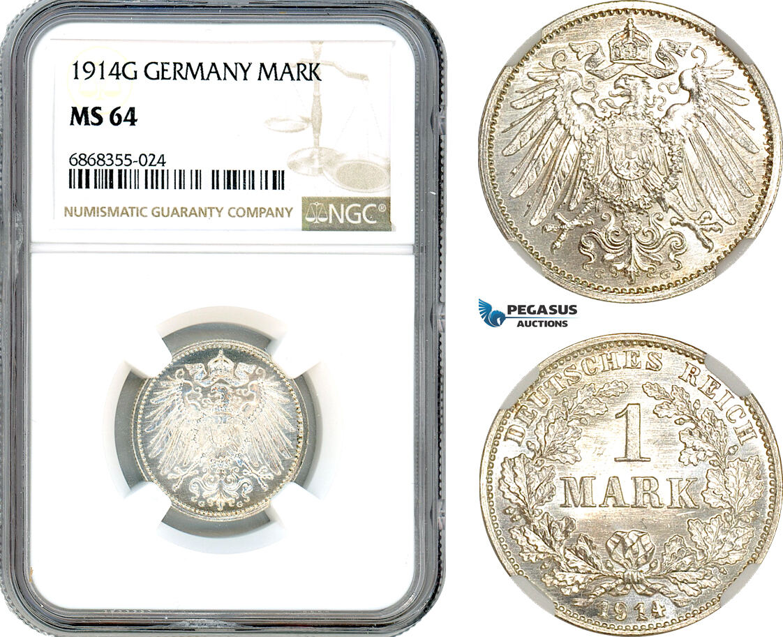 Germany 1 Mark 1914 NGC MS64 | MA-Shops