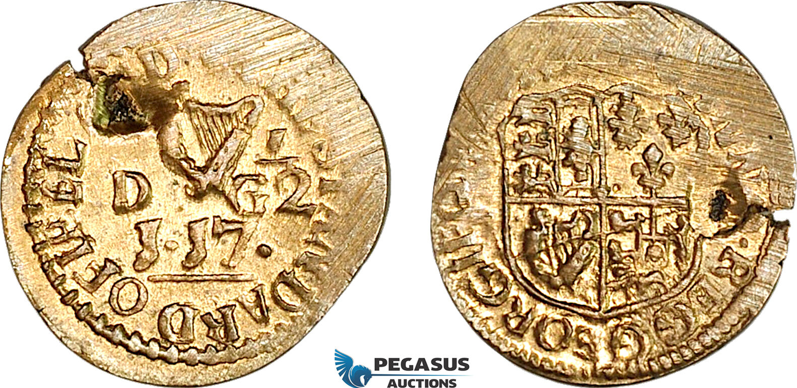 Ireland & Portugal Monetary Weight for ¼ Moidore (1D 17 1/2G) EF-UNC ...