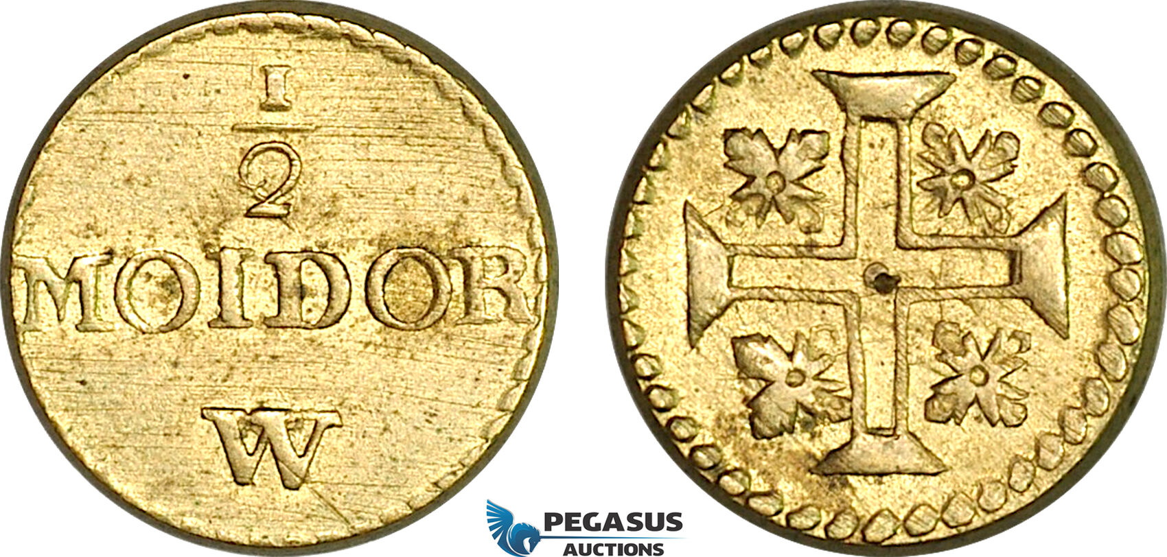 Portugal & Brazil Monetary Weight for 1/2 Moidor (2000 Reis) EF-UNC ...