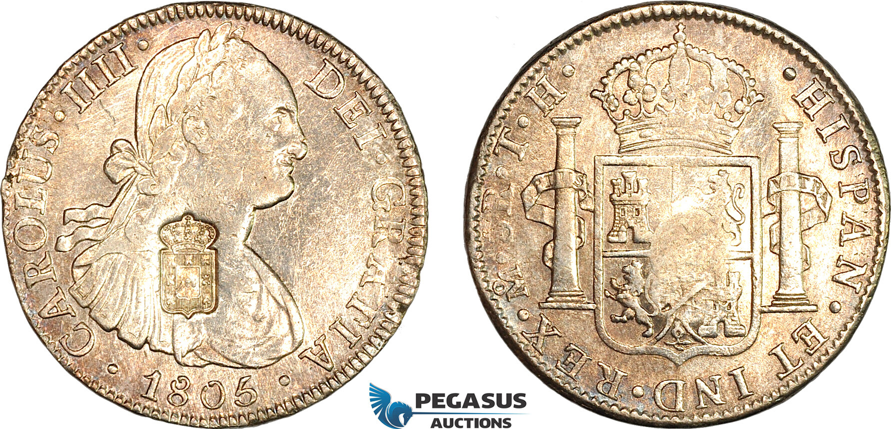 Brazil & Portugal 870 Reis 1805, c/s on Mexico 8R 1805 AU | MA-Shops