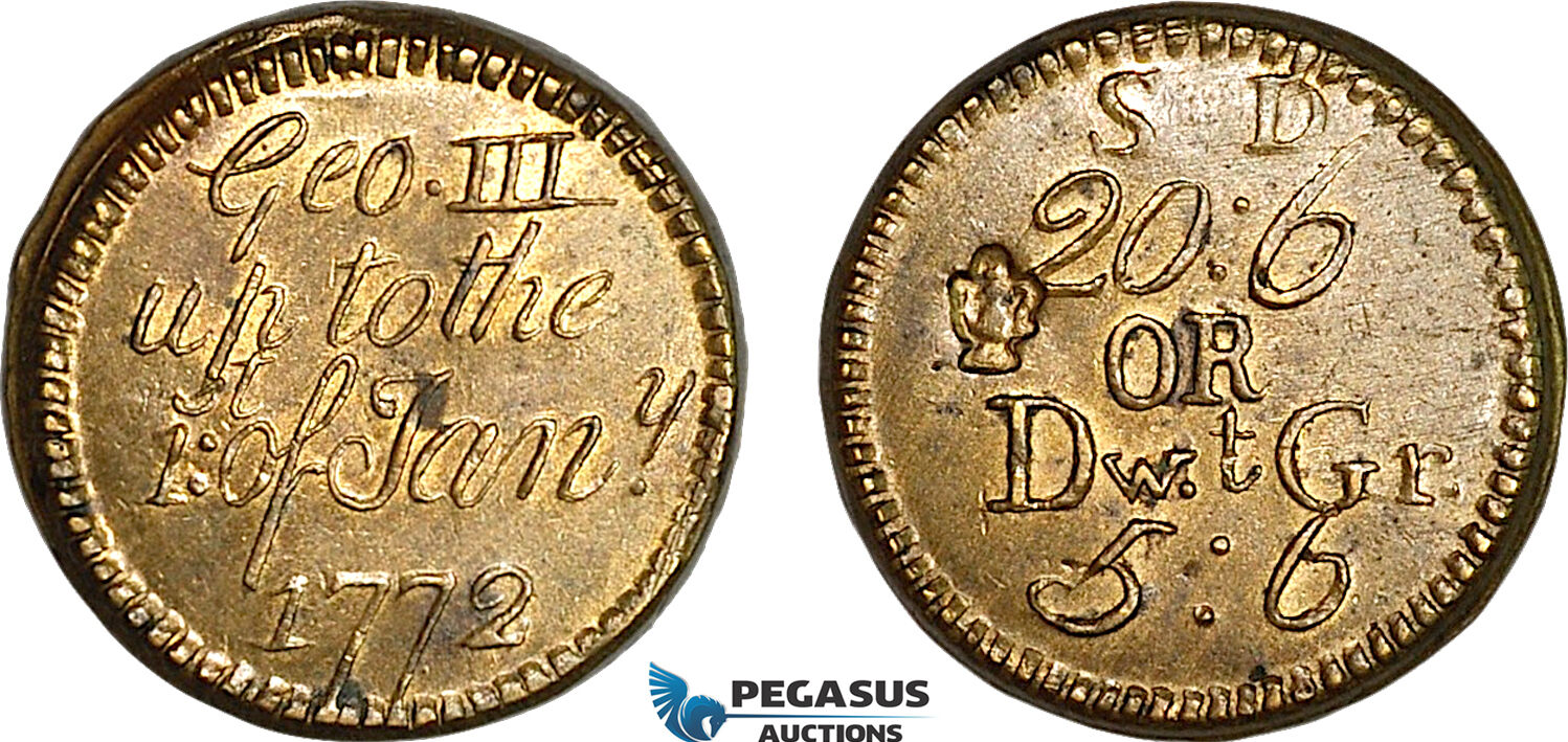 Great Britain & Ireland Monetary Weight for 1 Guinea 1771 EF-UNC | MA-Shops