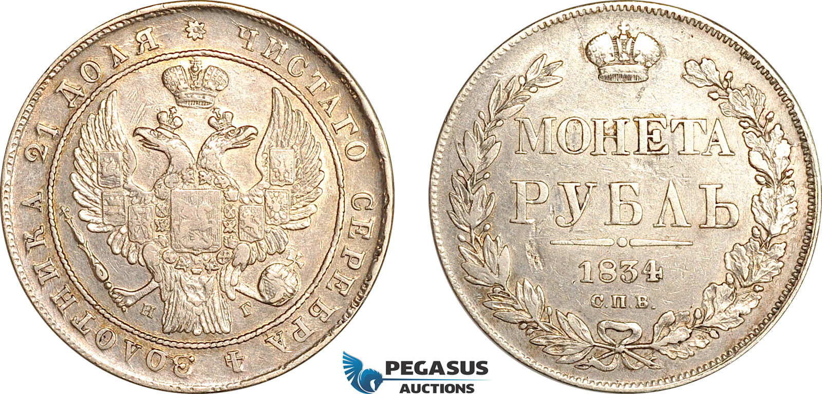 Russia Rouble 1834 VF-EF | MA-Shops