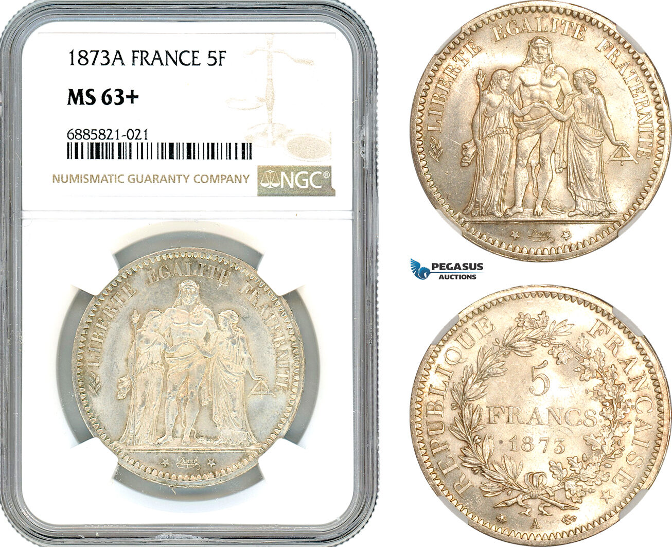 France 5 Francs 1873 NGC MS63+ | MA-Shops