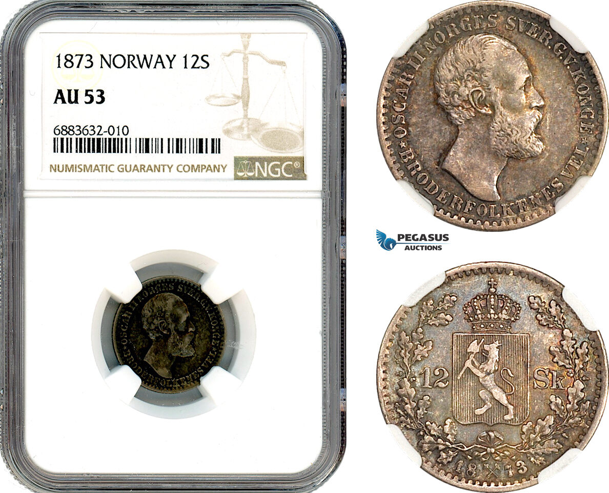Norway 12 Skilling 1873 NGC AU53 | MA-Shops
