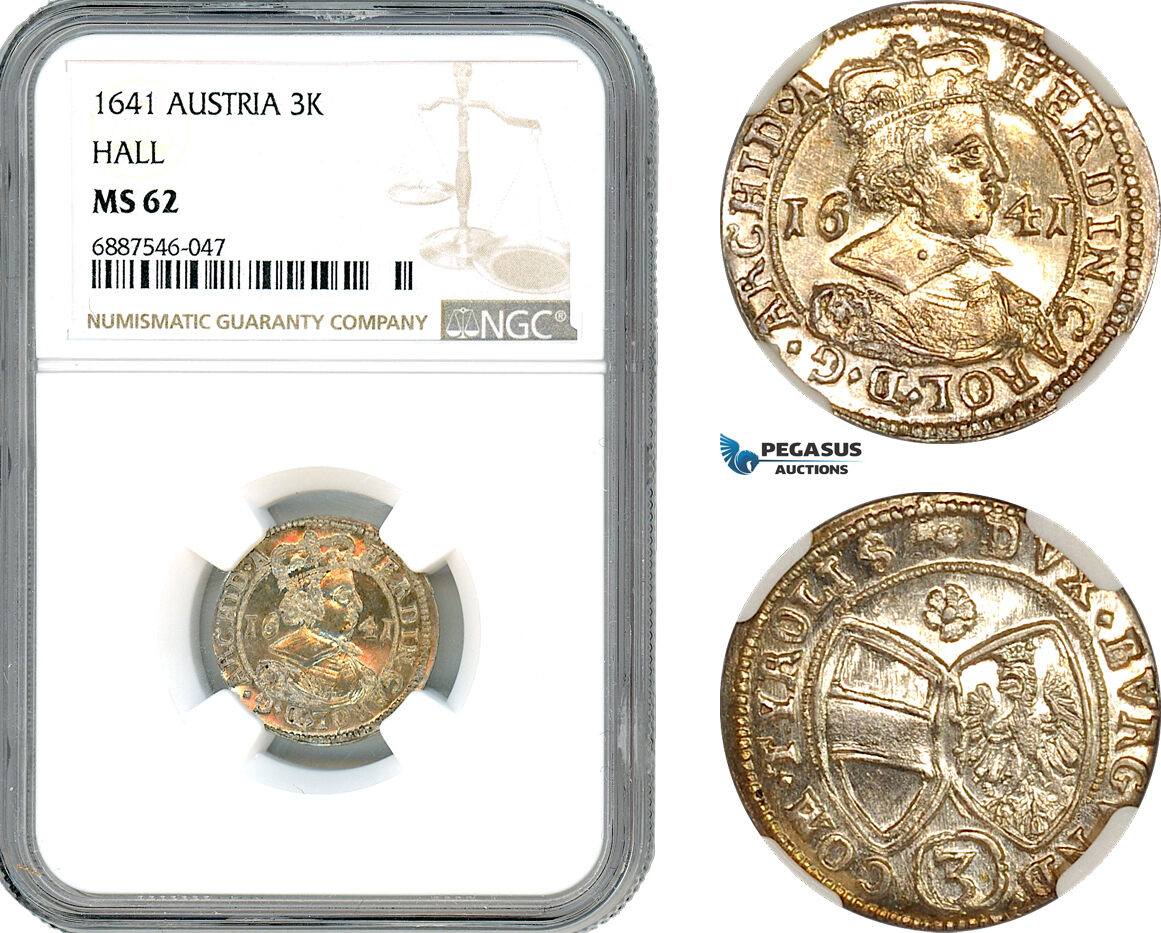 Austria 3 Kreuzer 1641 NGC MS62 | MA-Shops