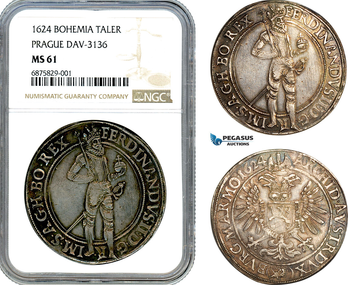 Austria, Bohemia Taler 1624 NGC MS61 | MA-Shops