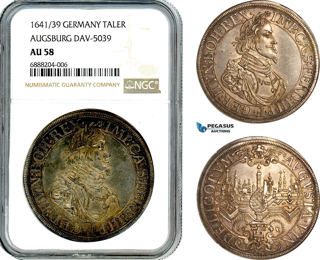 Germany, Augsburg Taler 1641/39 NGC AU58 | MA-Shops