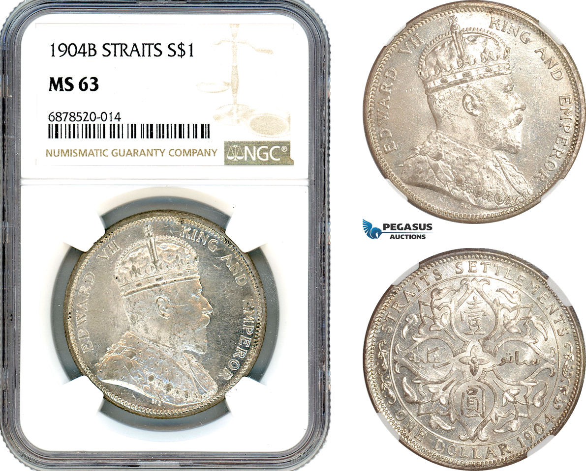 Straits Settlements 1 Dollar 1904 NGC MS63 | MA-Shops