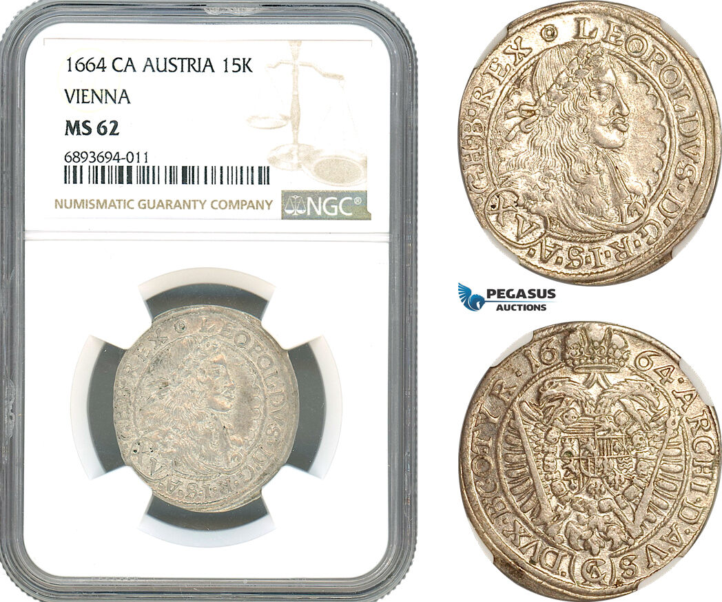 Austria 15 Kreuzer 1664 NGC MS62 | MA-Shops