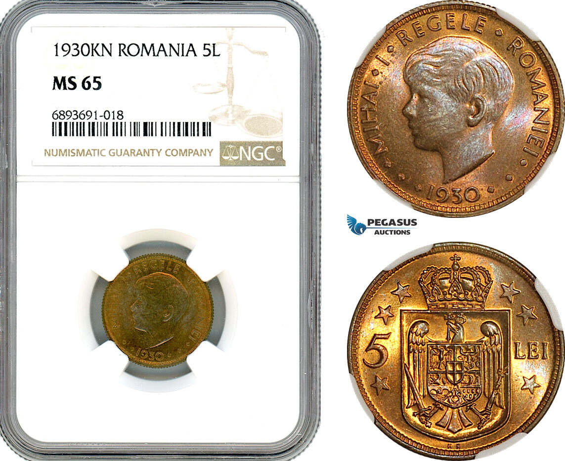 Romania 5 Lei 1930 NGC MS65 | MA-Shops