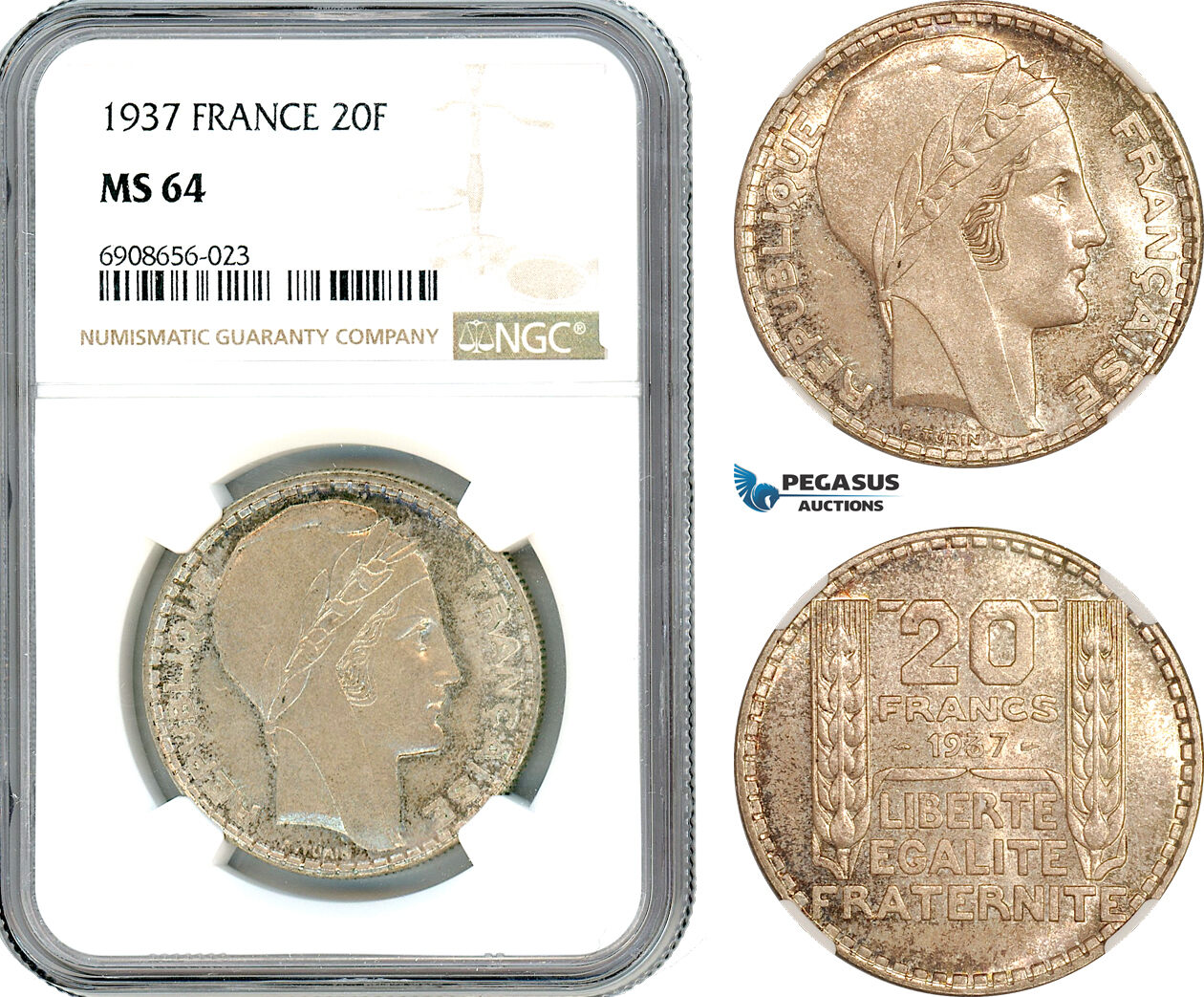 France 20 Francs 1937 NGC MS64 | MA-Shops