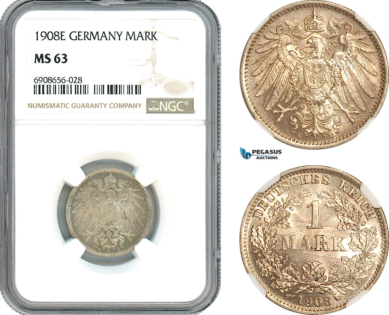 Germany 1 Mark 1908 NGC MS63 | MA-Shops
